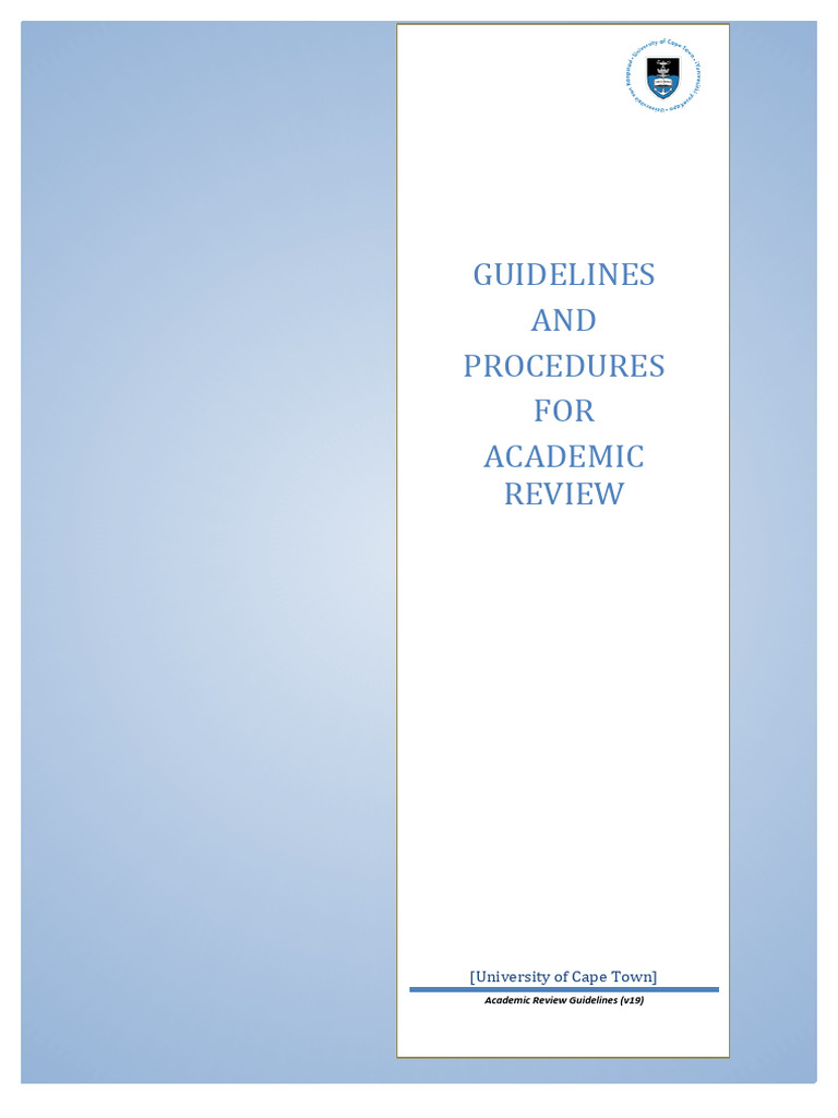 UCT Academic Review Guidelines 2017 | PDF | Evaluation | Educational ...