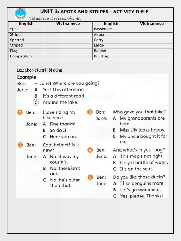 FLYERS - WORKSHEET - UNIT 3-2 - ACTIVITY D-E-F | PDF
