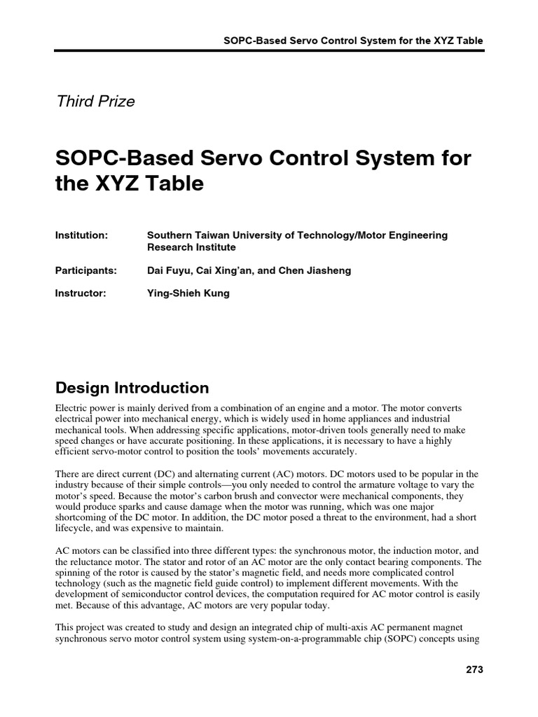Servo Control System | PDF | Electric Motor | Field Programmable Gate Array