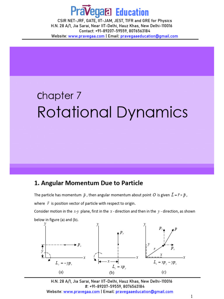 1. Angular Momentum Due to Particle | PDF | Angular Momentum | Space