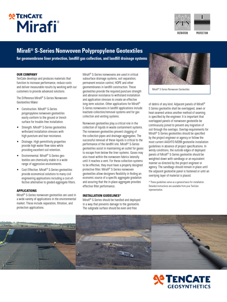 Geotex S600 | PDF | Drainage | Materials