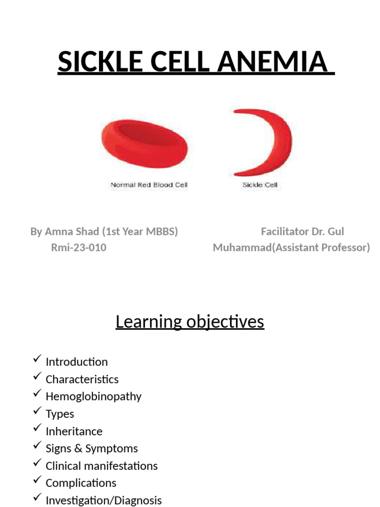 SICKLE CELL ANEMIA (Final) | PDF | Anemia | Hemoglobin