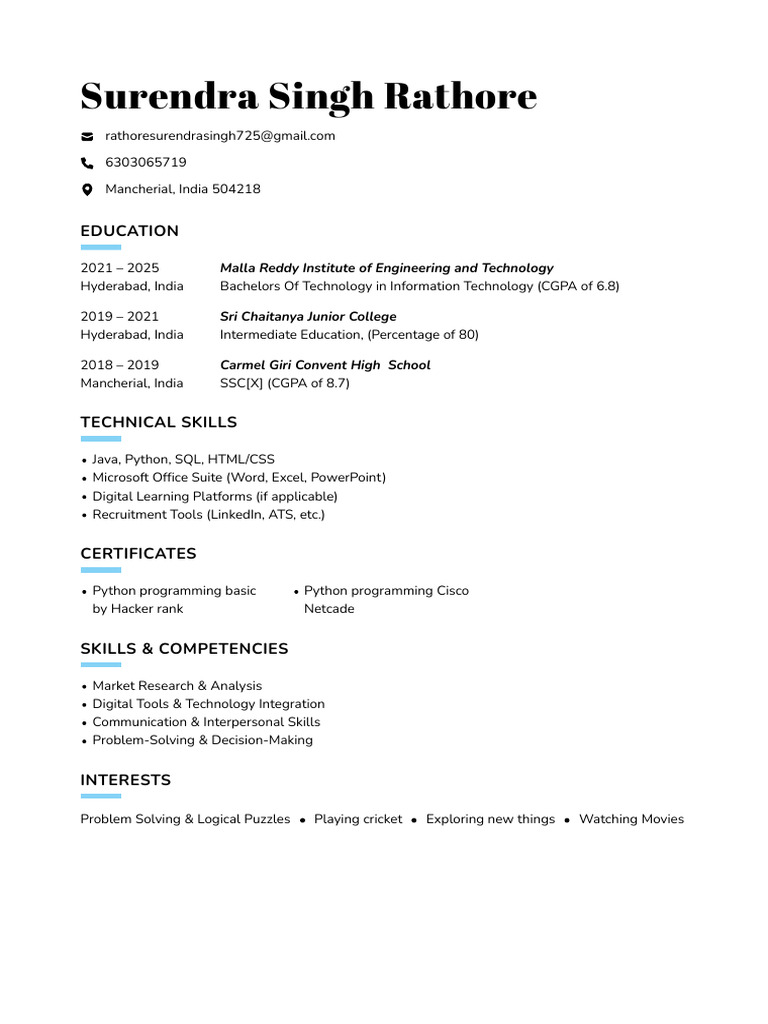 Surendra Singh Rathore FlowCV Resume 20250213 | PDF