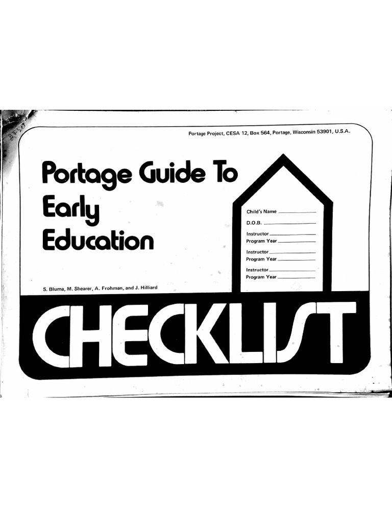 PORTAGE Checklist English | PDF