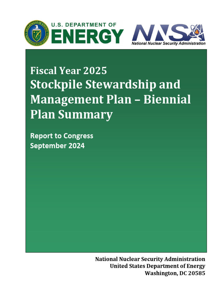 FY 2025 Nuclear Stockpile Management Plan | PDF | Nuclear Weapons ...