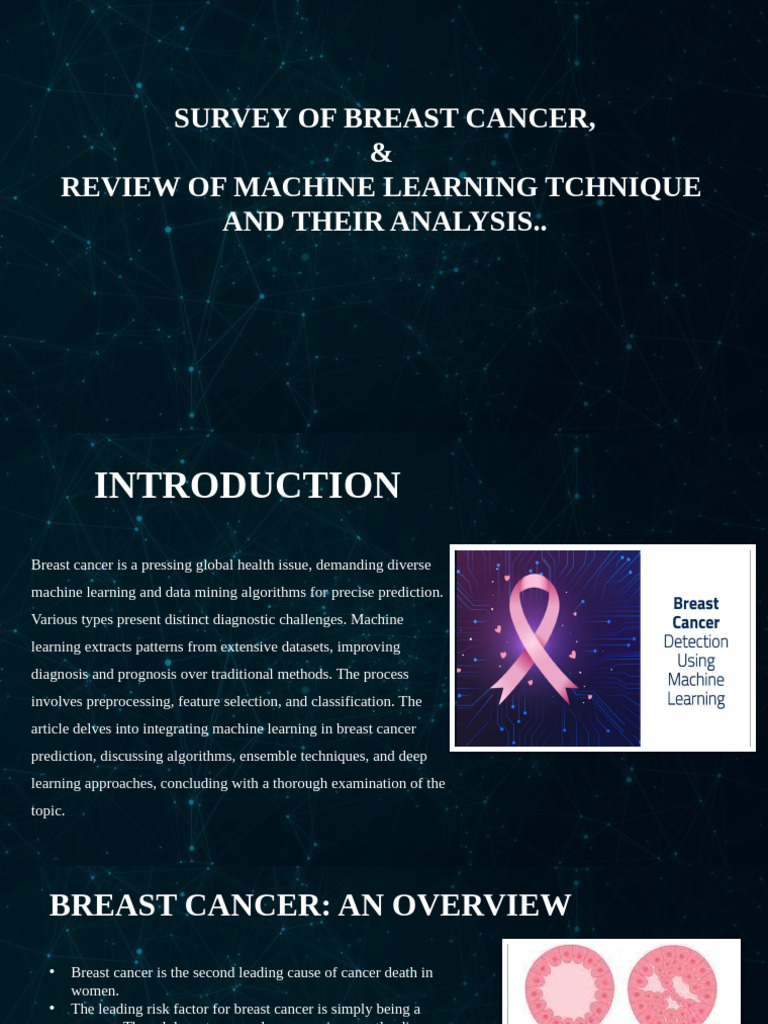 SURVEY OF BREAST CANCER USING MACHINE LEARNING | PDF | Machine Learning | Cancer