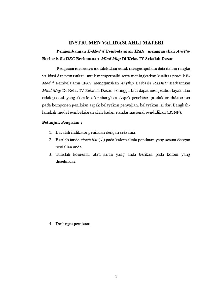 Instrumen Validasi Fix Fauziah Azzahra | PDF