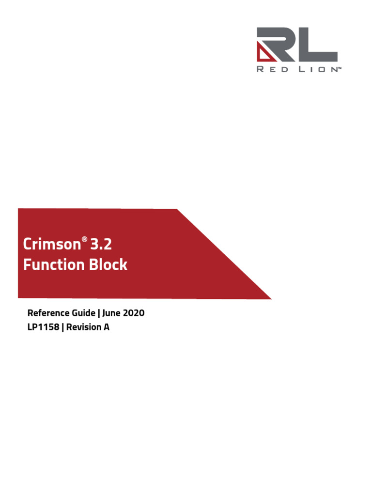 Crimson 3.2 Function Block Reference Manual (LP1158A) 1MB-1 | PDF | Boolean Data Type | Computer ...