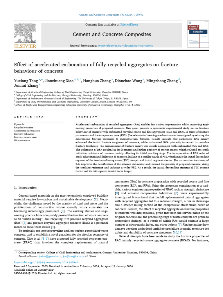 Effect of accelerated carbonation of fully recycled aggregates on ...