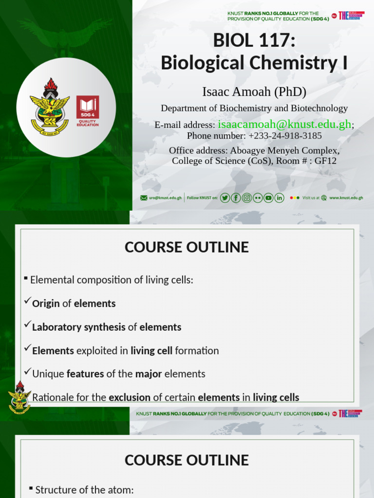 Intro to Biological Chemistry | PDF | Nuclear Fusion | Chemical Elements