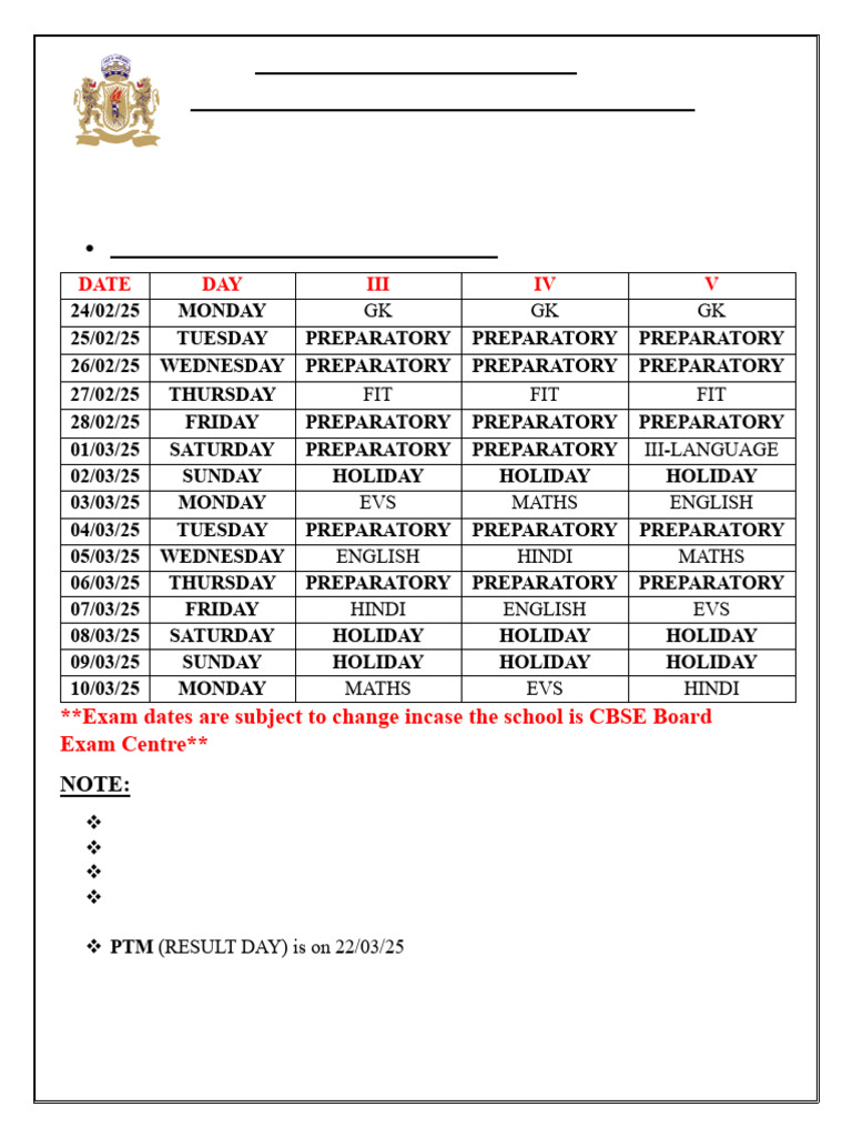 Annual Exam Instructions 2024-25 | PDF