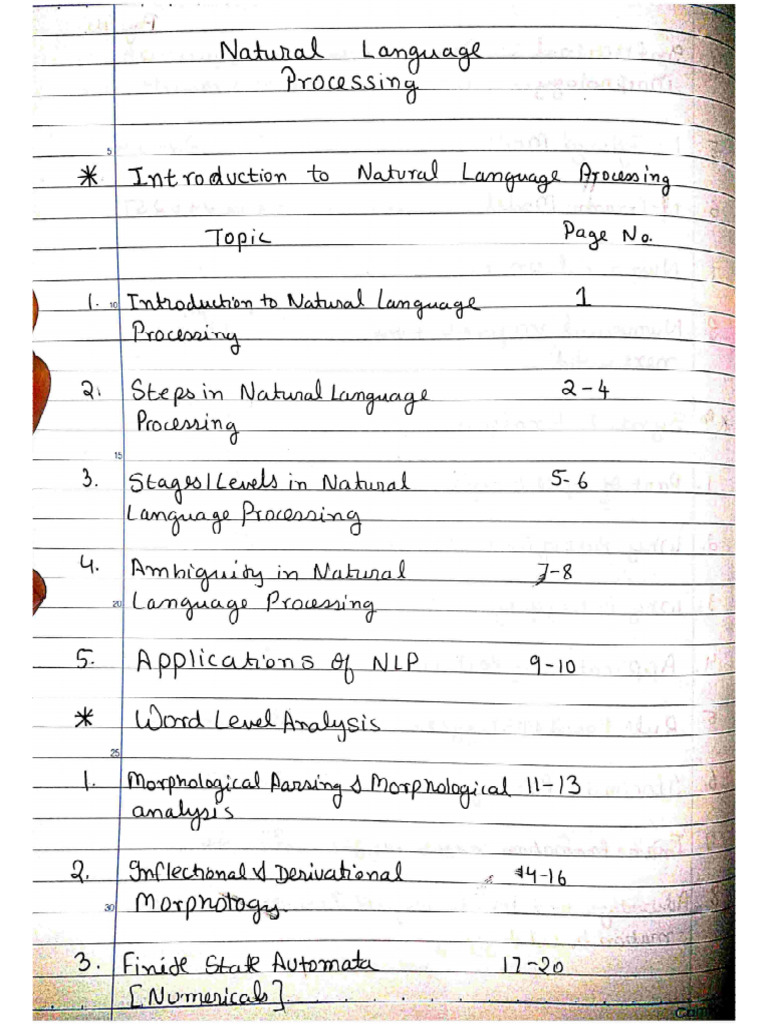 NLP Hanwritten Notes | PDF