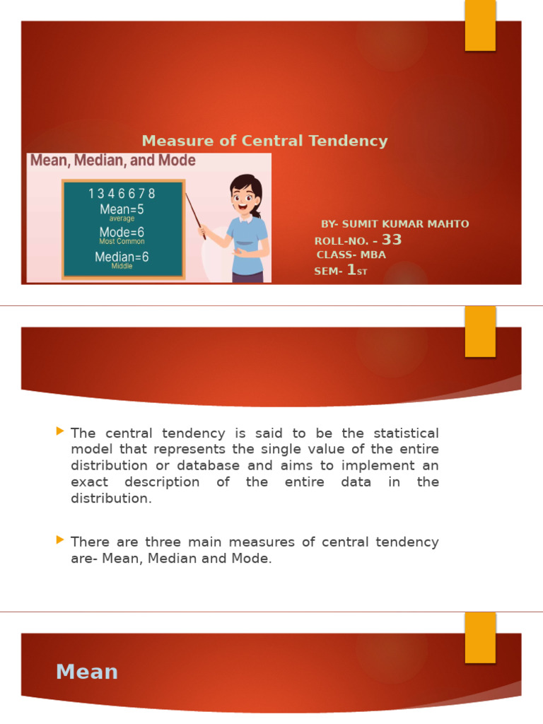 Measure of Central Tendency Annya Mam | PDF | Arithmetic Mean | Median