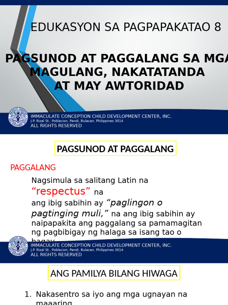 3. Esp 8 Pagsunod at Paggalang | PDF