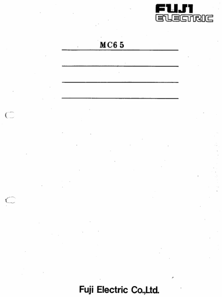 MC65 - Electric - Drawing MC65 UM15A | PDF