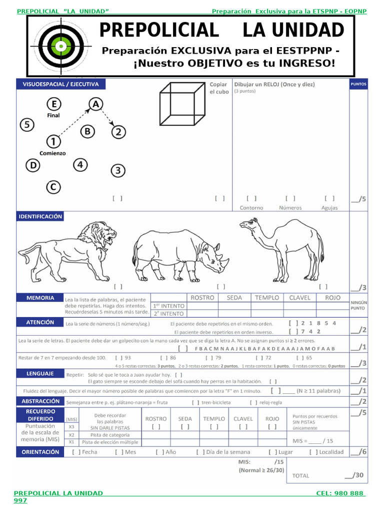 Montreal Cognitive Assessment (MoCA) | PDF