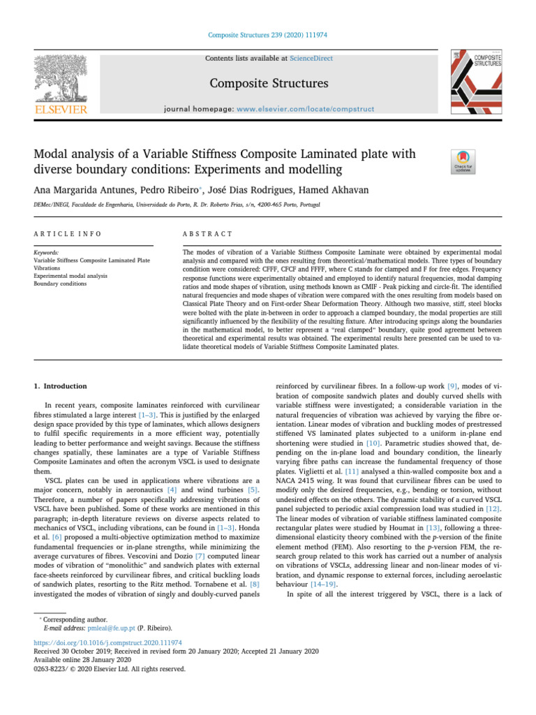 Modal Analysis of A Variable Stiffness Composite Laminated Plate With ...