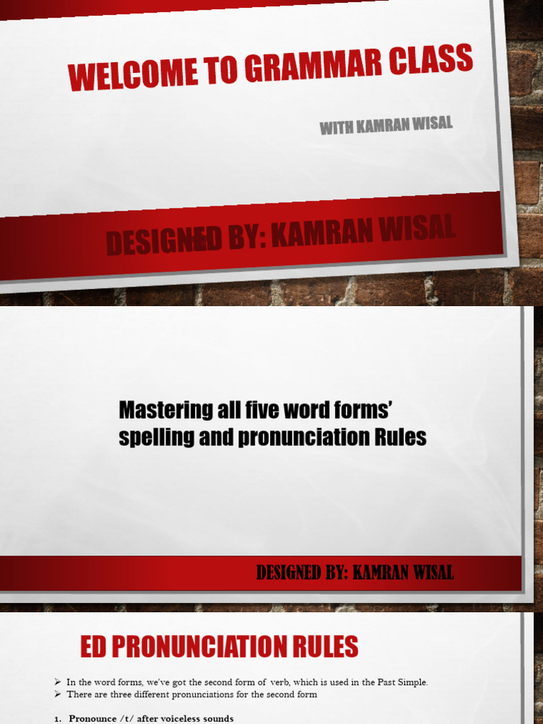 Word Form's Pronunciation Rules | PDF