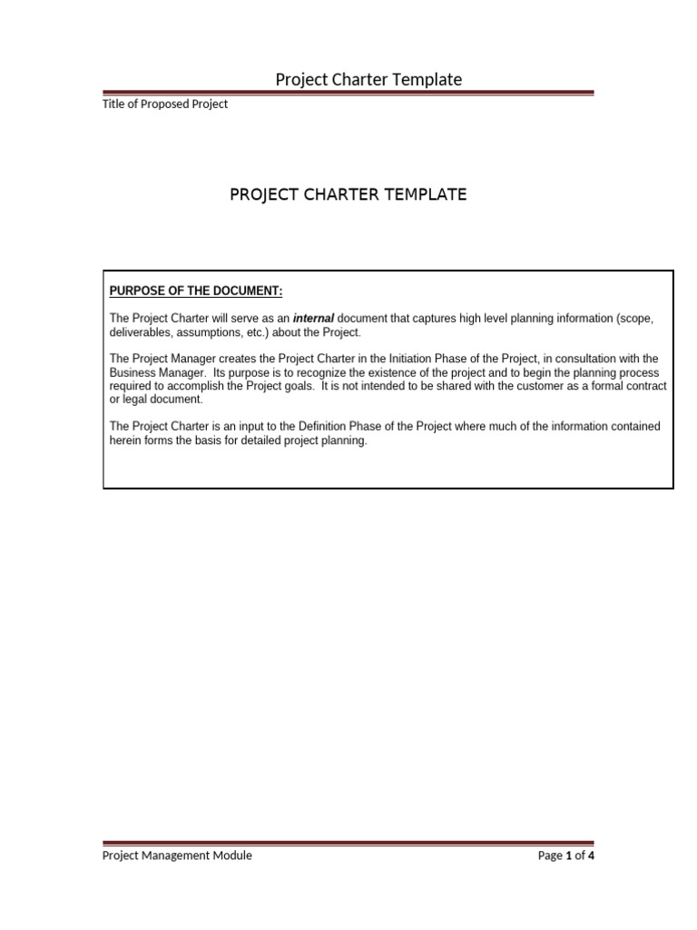 1 - Project Charter Template | PDF | Project Management | Business