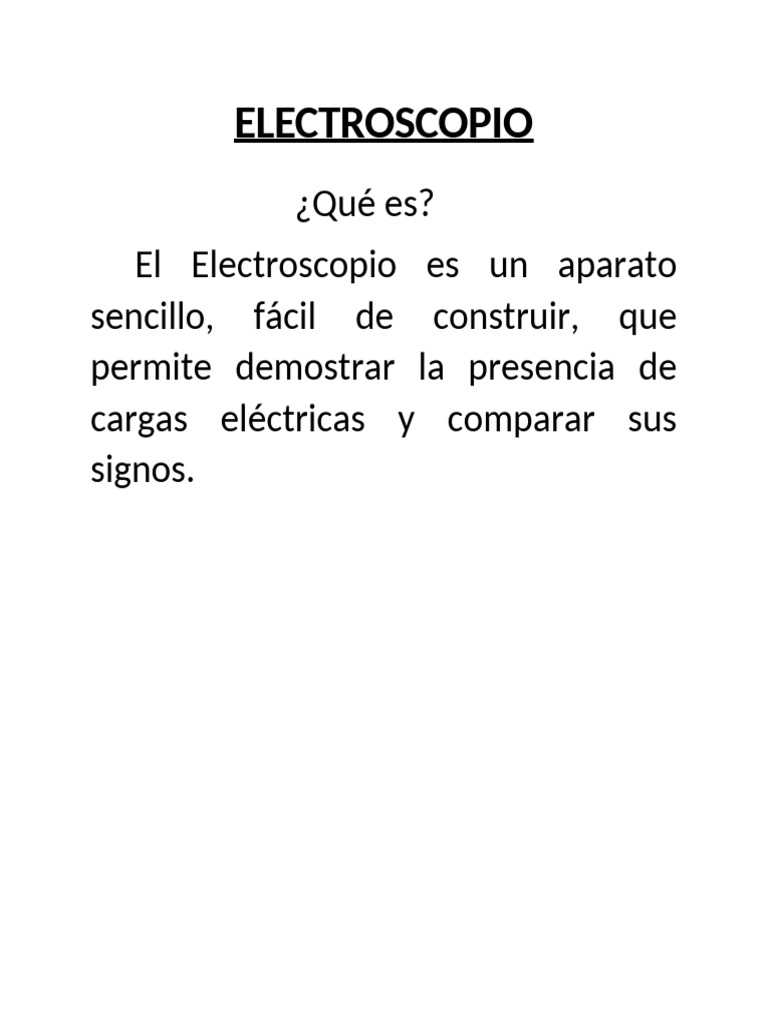 ELECTROSCOPIO | PDF