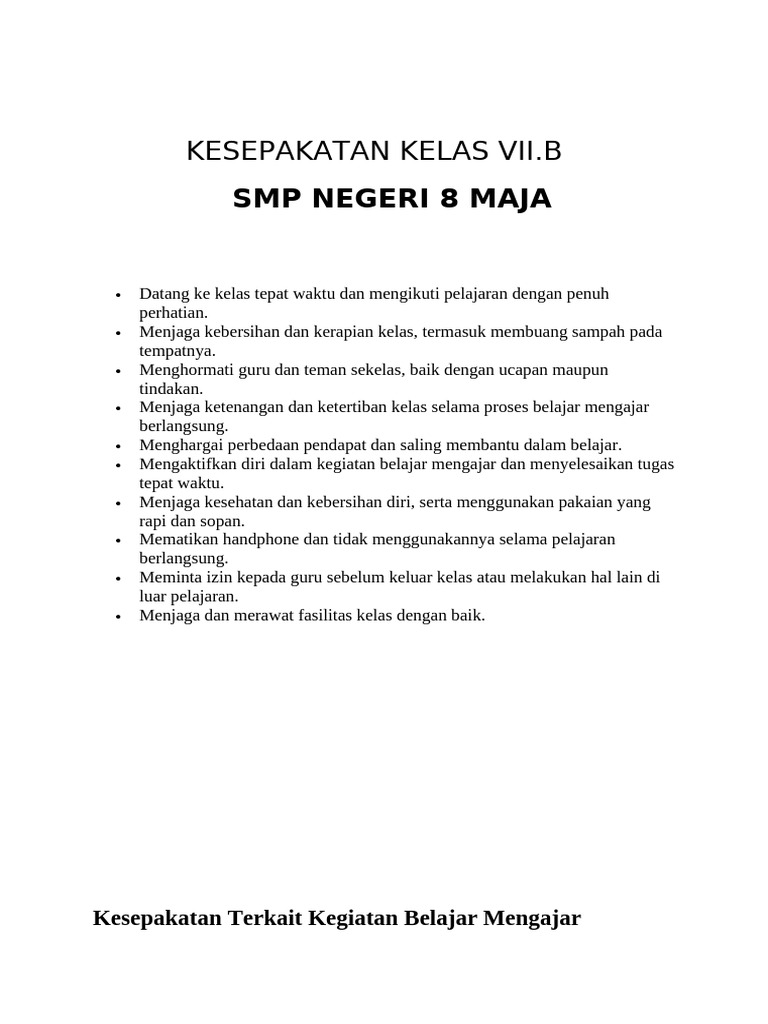 Kesepakatan Kelas Vii Pdf