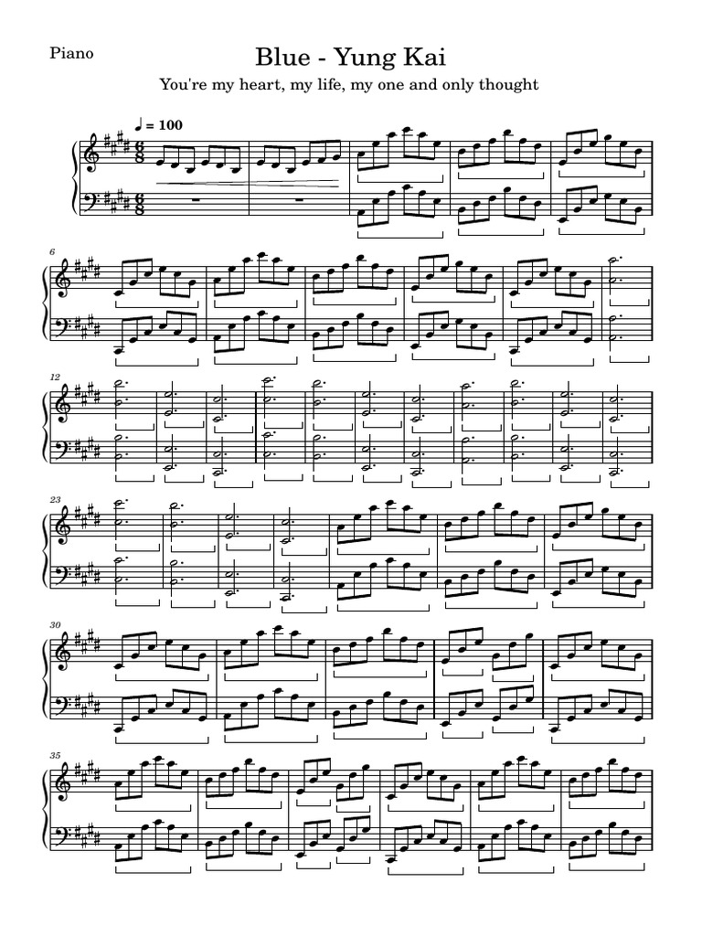 Blue - Yung Kai - Piano | PDF