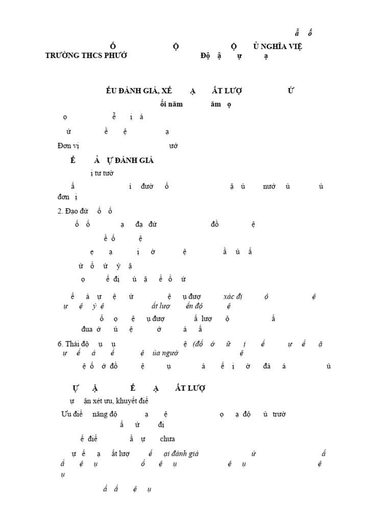 Phieu Danh Gia Can Bo Caong Chuc Vien Chuc | PDF