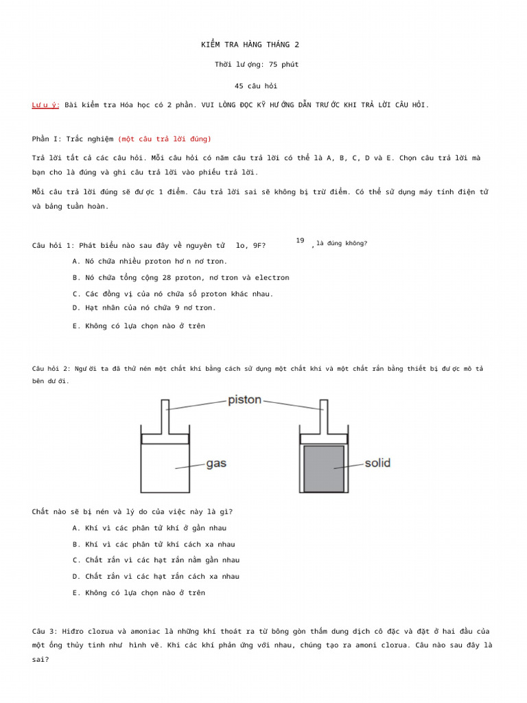 Monthly Test 2 | PDF