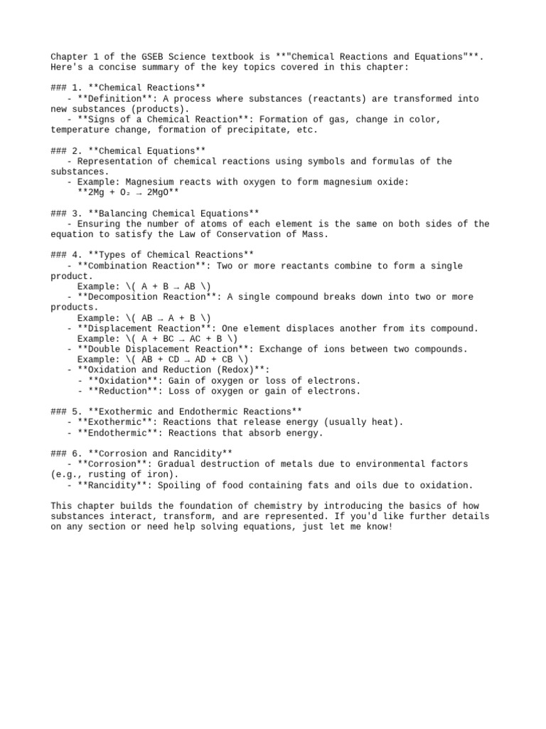 Chapter 1 of The GSEB Science Textb | PDF