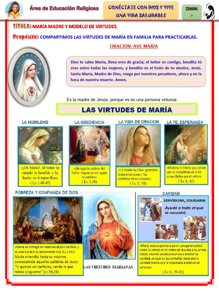 Virtudes de María: Modelo Familiar | PDF | María, madre de Jesús