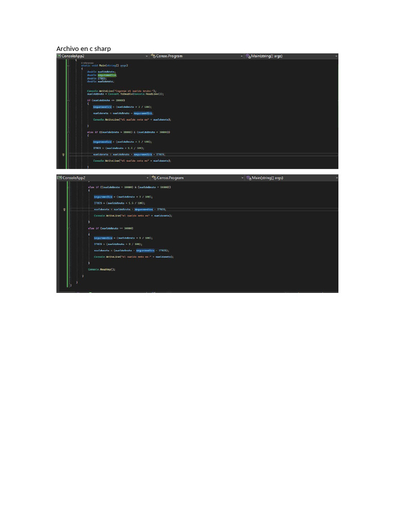 Archivo en C Sharp | PDF