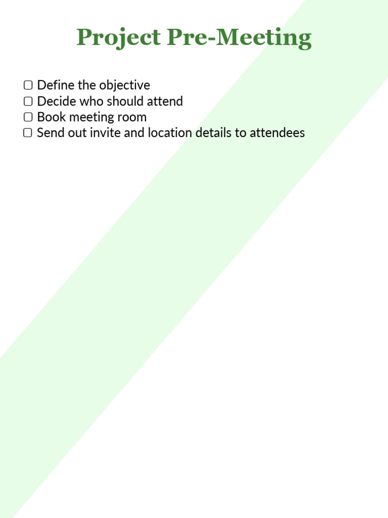 Project Pre-Meeting Checklist | PDF