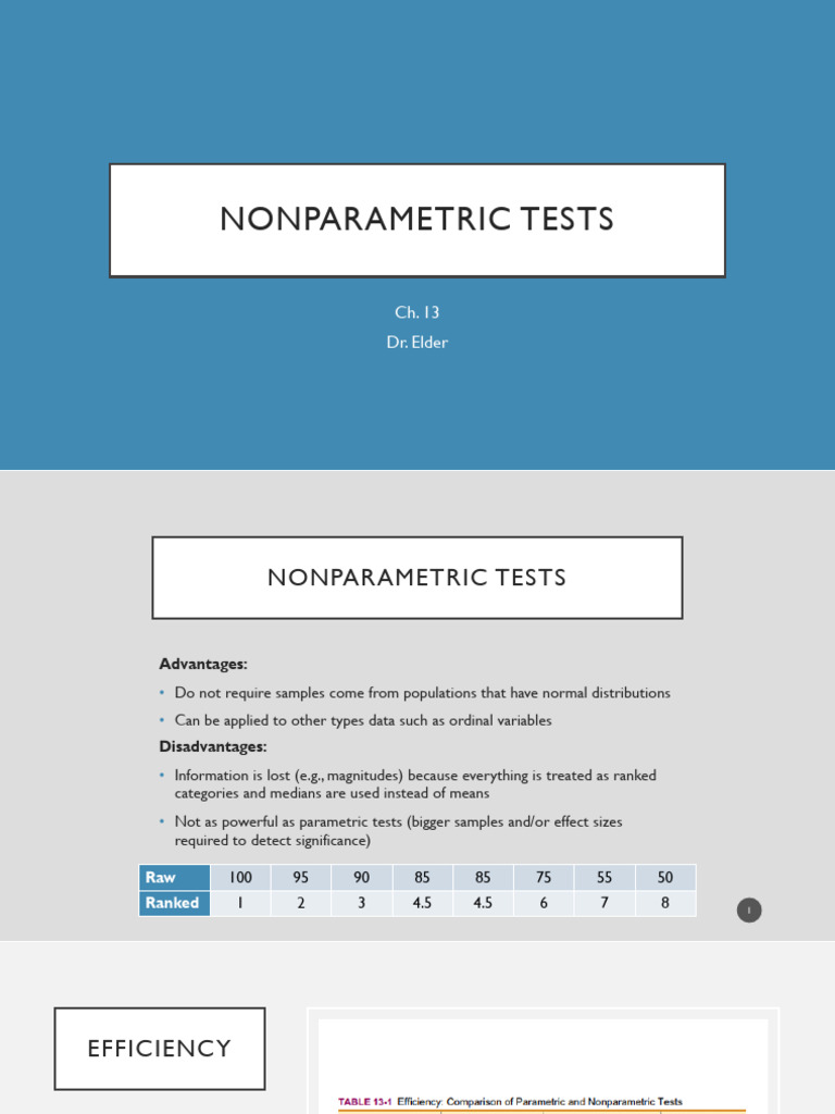 Nonparametric Tests Overview and Examples | PDF | Student's T Test ...