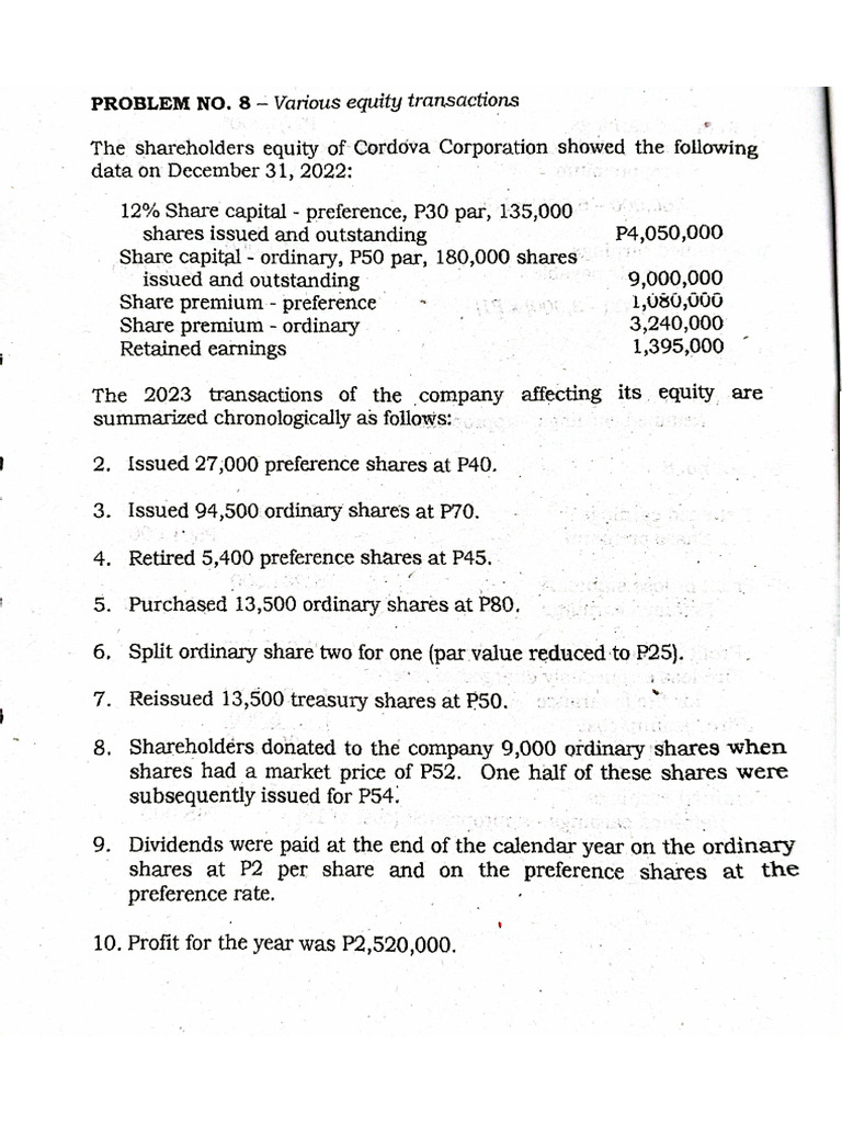 Equity-Sample-Activity | PDF