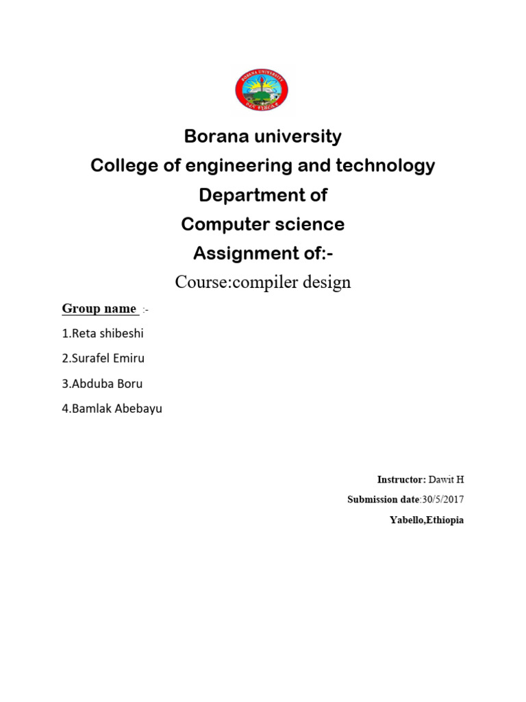 Compiler Design Assignment(1) | PDF | Parsing | Compiler Compiler Design Assignment(1) | PDF | Parsing | Compiler