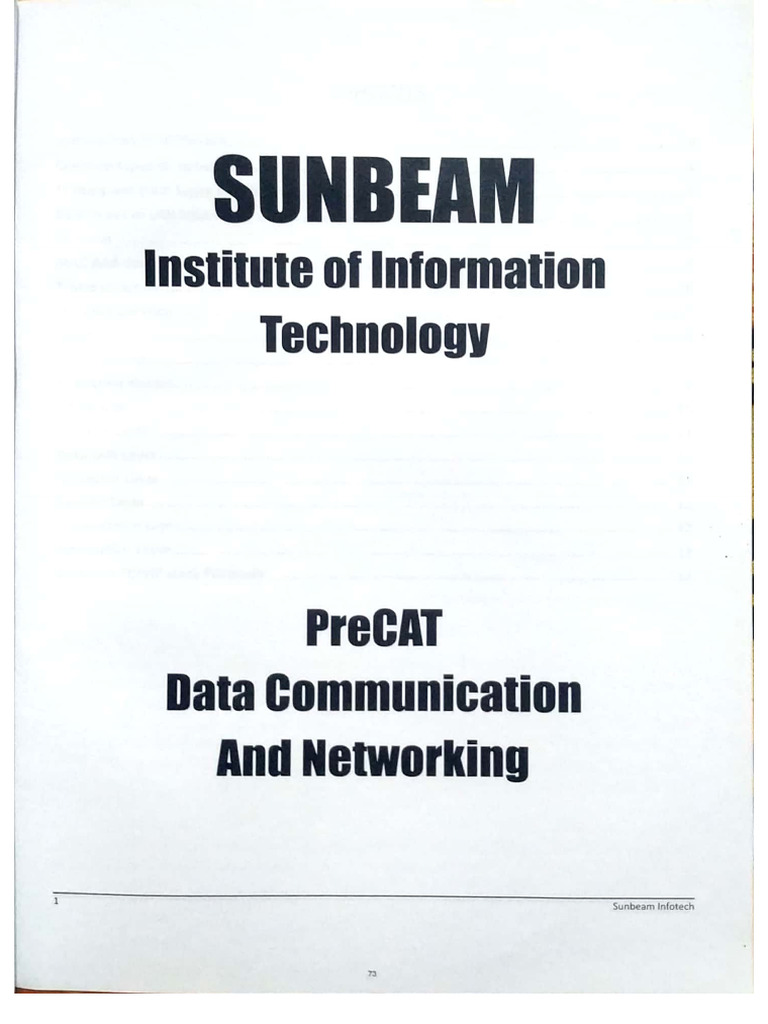 Data Communication & Networking Sunbeam Notes | PDF
