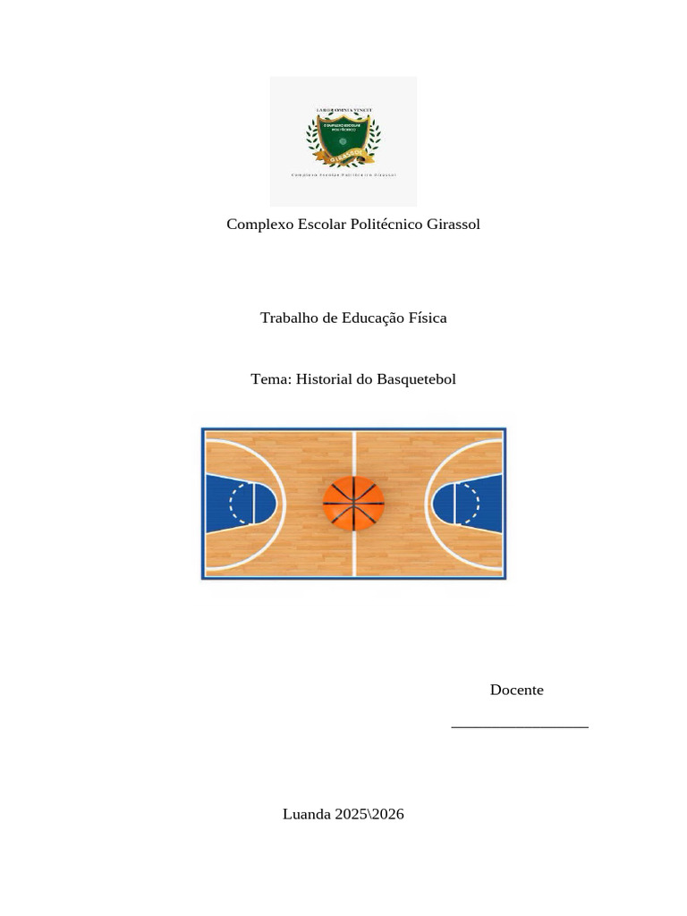 Complexo Escolar Politécnico Girassol Basquet Capa e Contra Capa | PDF