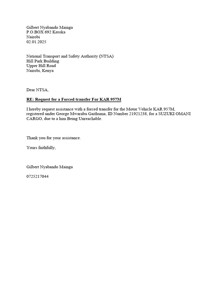 Request Letter 1 | PDF