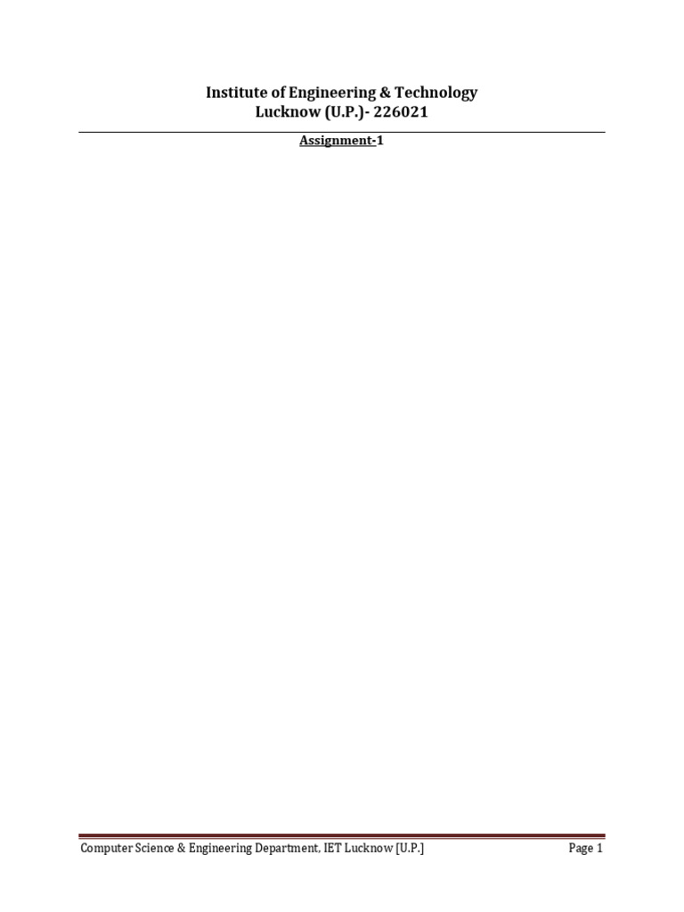 Assignment 1(ICS 603) | PDF