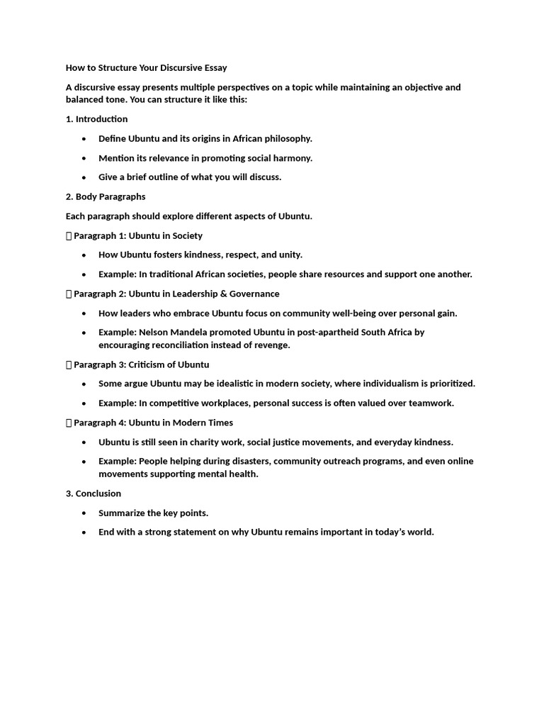 How To Structure Your Discursive Essay | PDF
