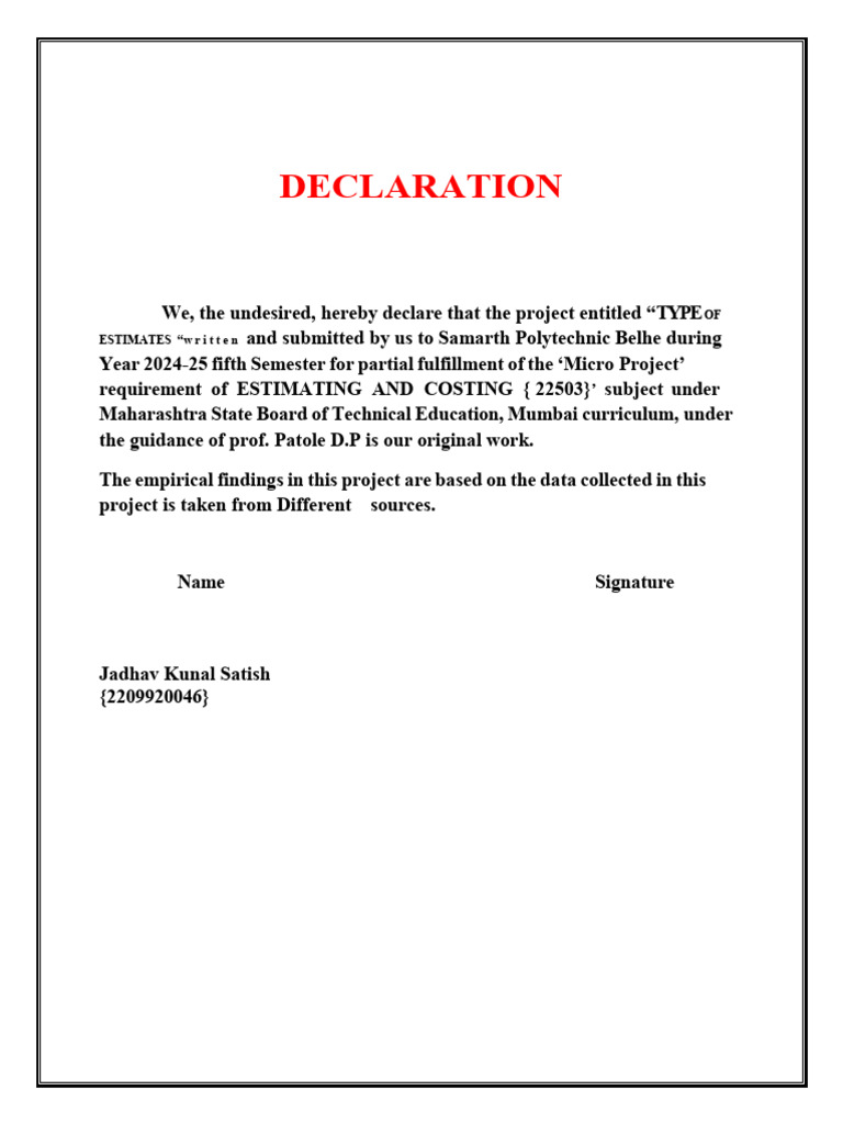 Kunal Eac Micro-Project | PDF | Specification (Technical Standard) | Drawing