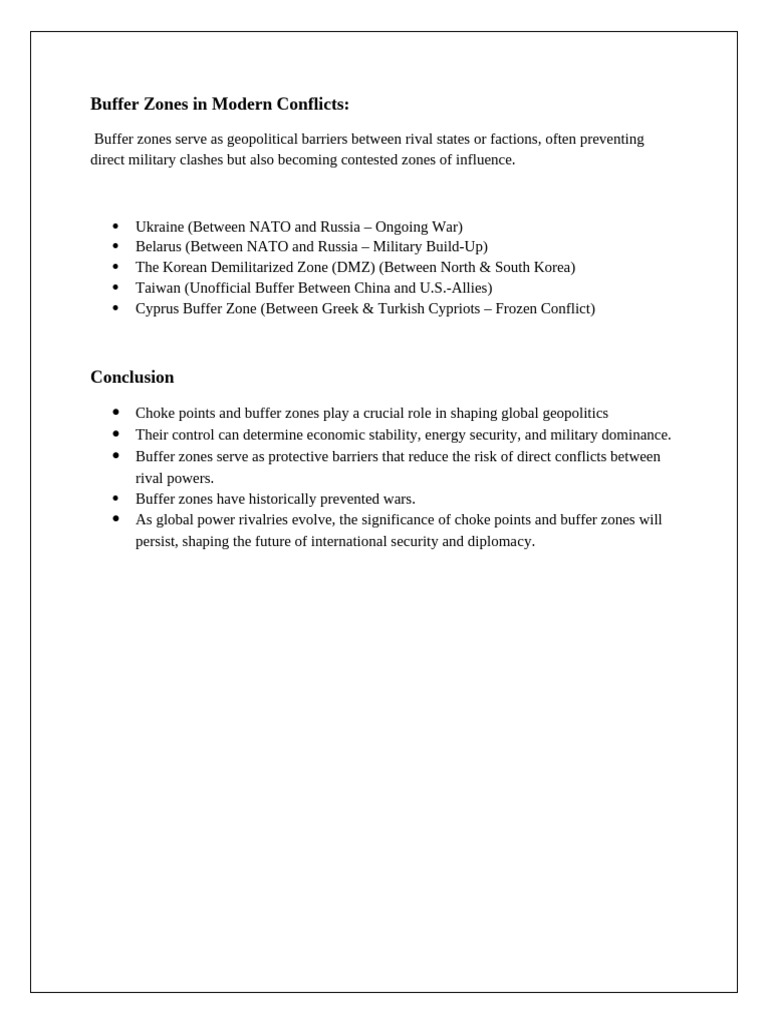 Buffer Zones in Modern Conflicts | PDF
