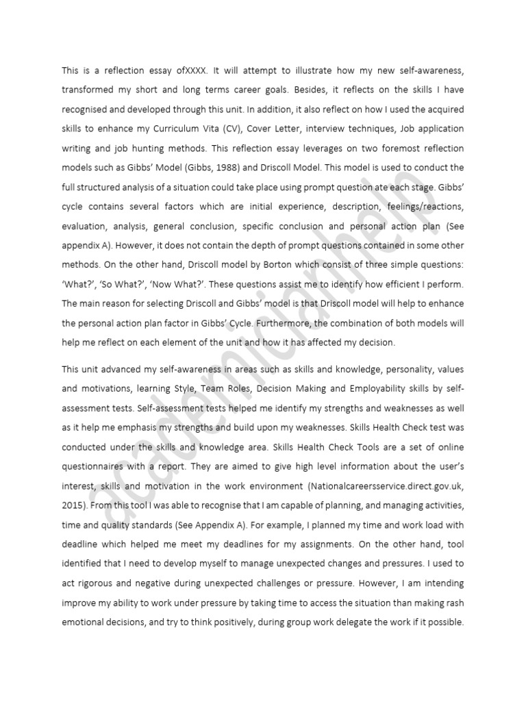 Reflection Essay On Management | PDF | Psychology | Learning