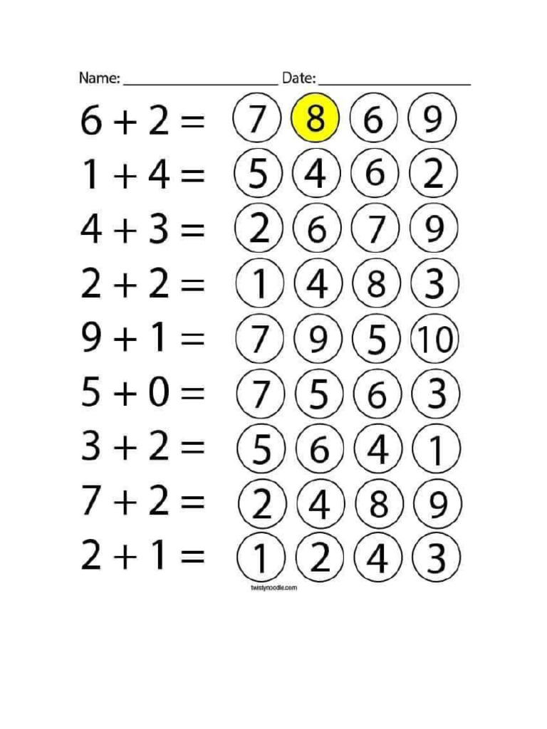 Matematicas Suma de Colores | PDF