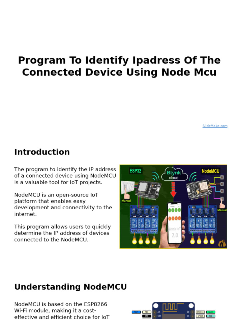 Program To Identify Ipadress of The Connected Device Using Node Mcu | PDF | Internet Of Things ...