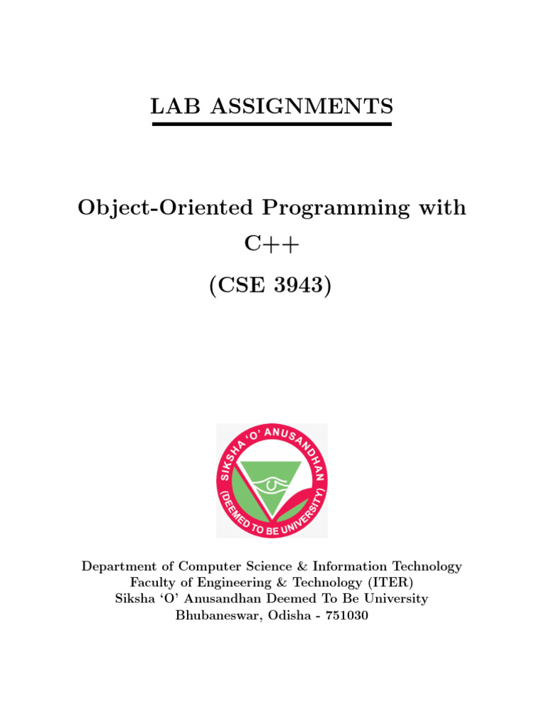 OOP_Lab Assignment 1 | PDF