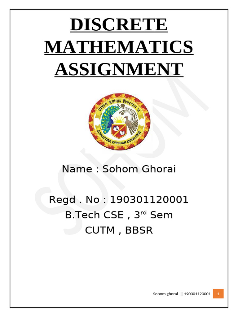 Discrete Mathematics Assignment | PDF | Contradiction | Logic