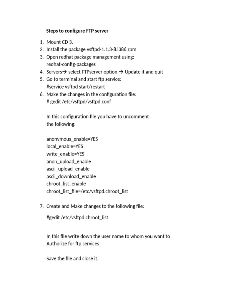 Steps to configure FTP server 1 (1) | PDF | File Transfer Protocol ...