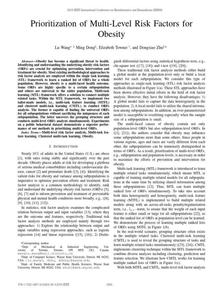 Prioritization of Multi-Level Risk Factors For | PDF | Regression ...