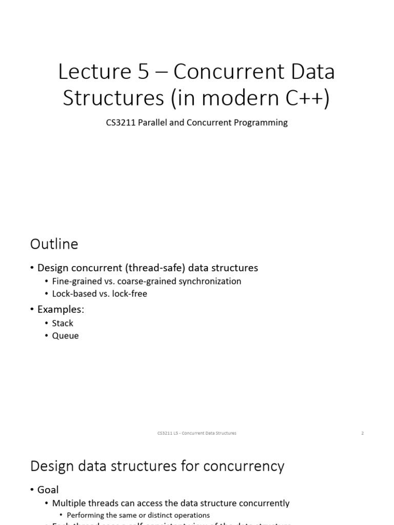 L5-Concurrent_Data_Structures | PDF | Thread (Computing) | Queue (Abstract Data Type)
